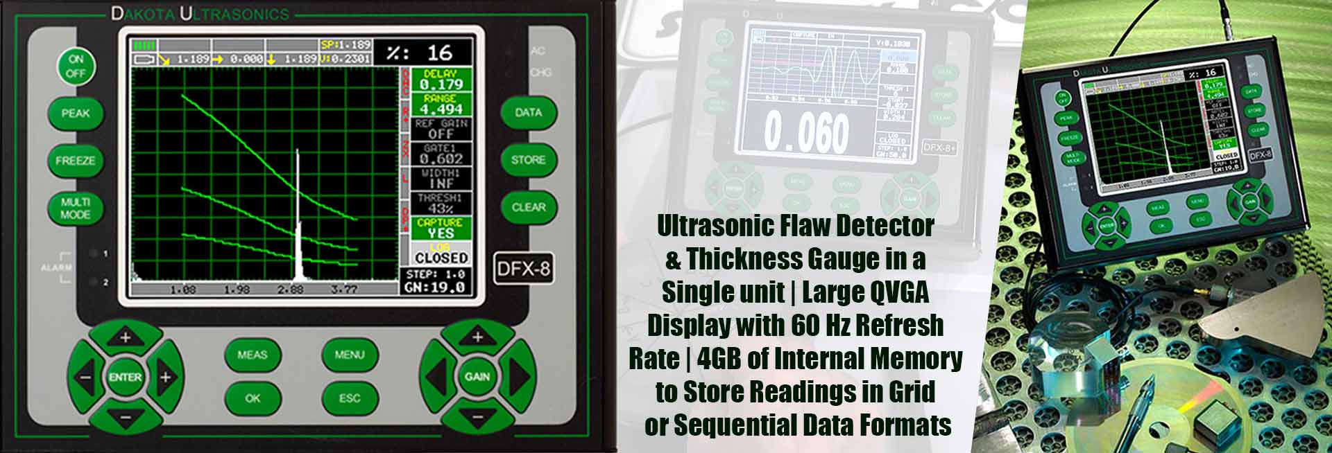 DFX8 Ultrasonic Flaw Detector & Thickness Gauge