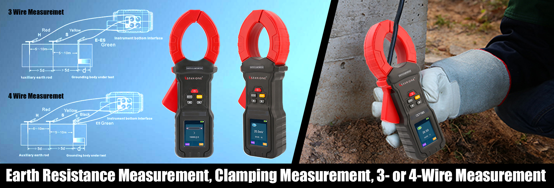 STAN ONE CET180 Clamp Earth Ground Tester