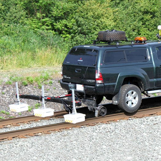 Safe rail system for inspecting railway ballast and sub ballast